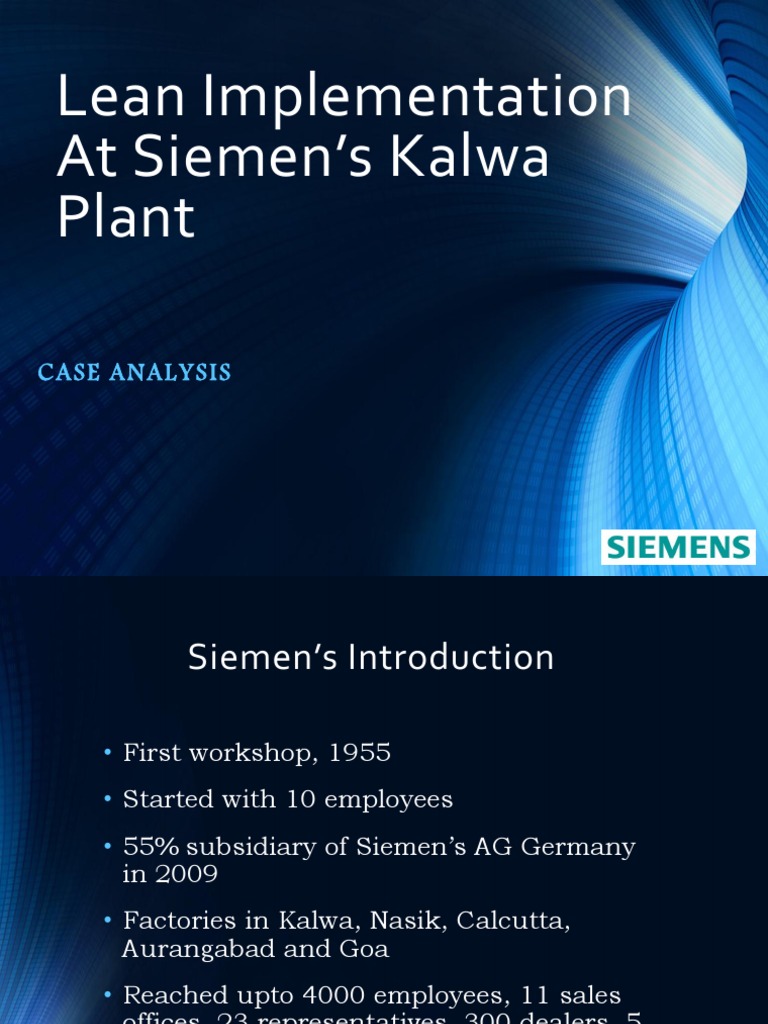 Lean Implementation at Siemen's Kalwa Plant | PDF | Lean Manufacturing ...