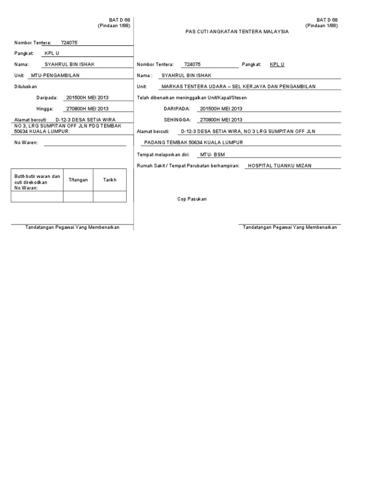 BAT D 68 Luk Syarul | PDF