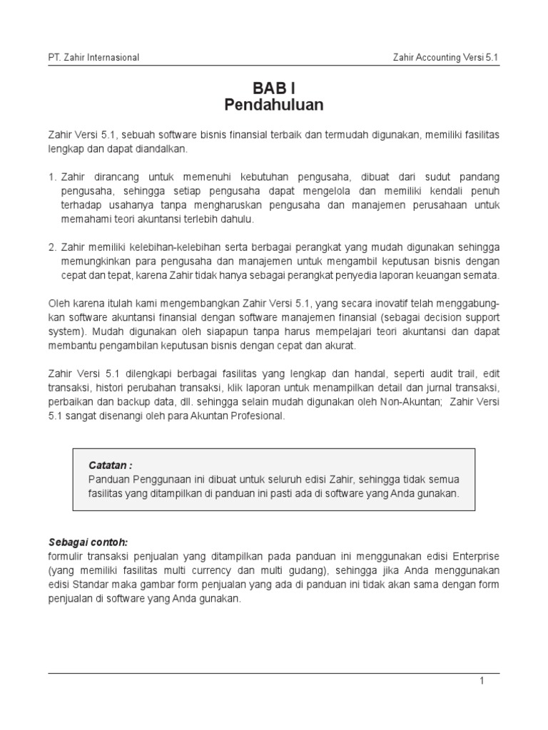 Buku Panduan Zahir Accounting | PDF