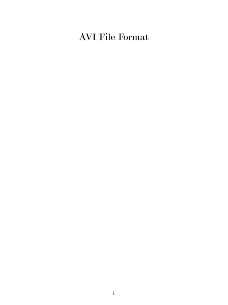 AVI File Format | PDF