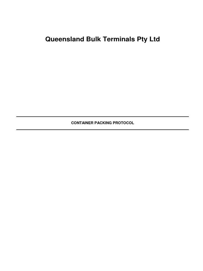 Container Packing Protocol | Download Free PDF | Containerization | Port