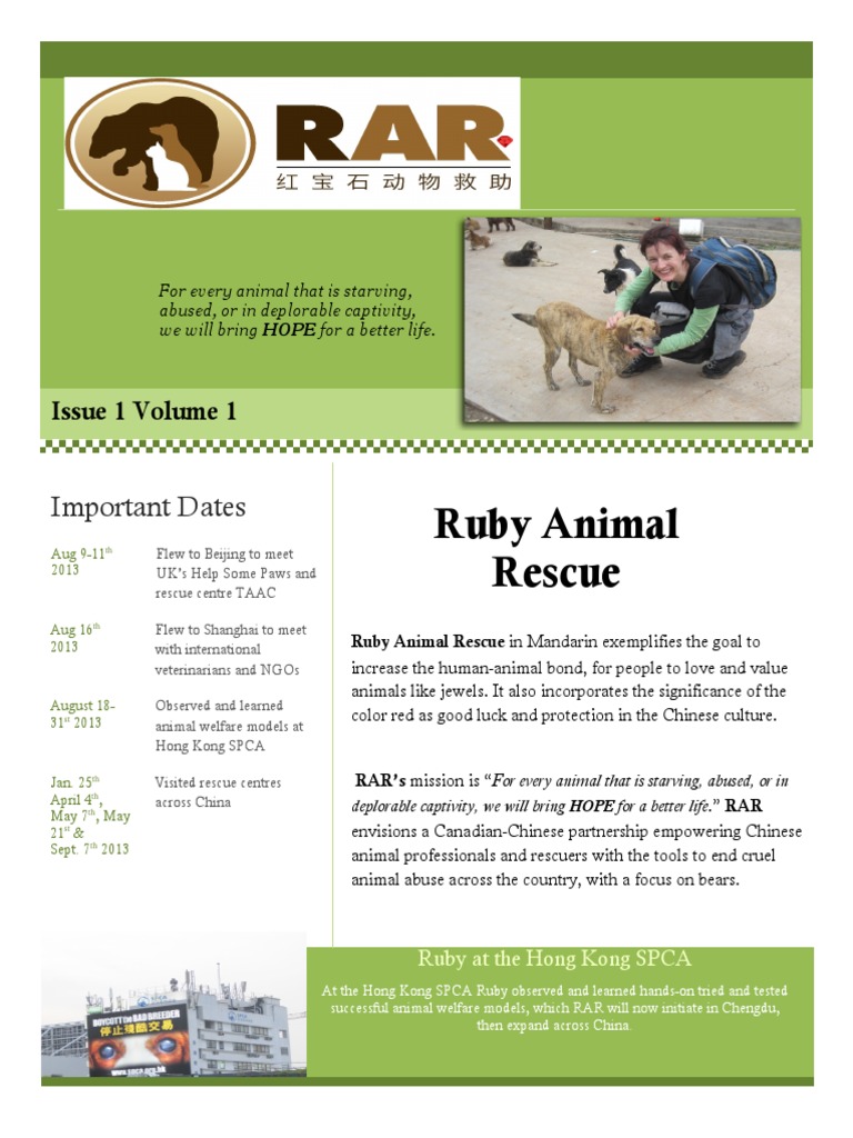 Ruby Animal Rescue: Important Dates | PDF | Social Science