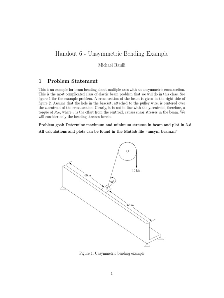 Unsymm Bending Example | PDF | Teaching Methods & Materials | Technology & Engineering