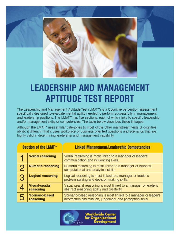 Leadership and Management Aptitude Test Report: Section of The LMAT ...
