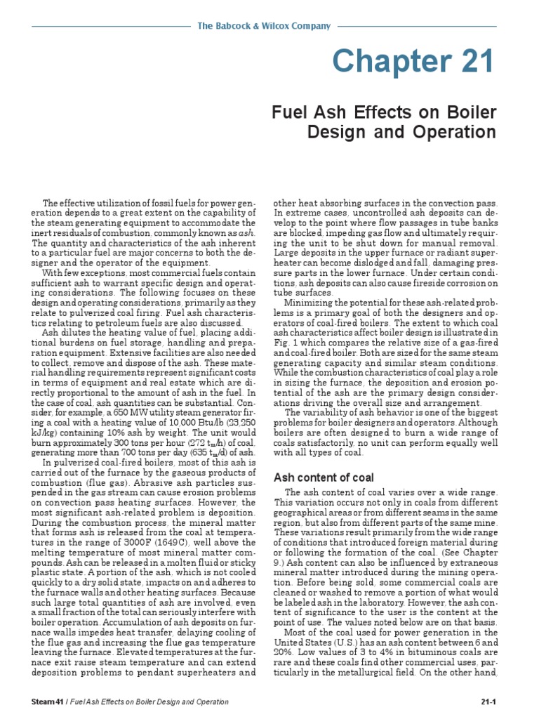 Chap 21fuel Ash Effect On Boiler Design | PDF | Coal | Iron
