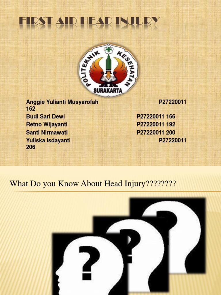 First Aid Guide for Head Injuries | PDF | Wellness