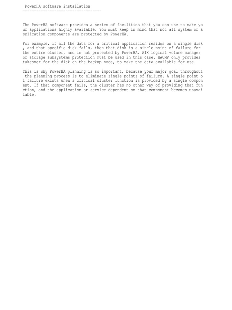 PowerHA Software Installation | PDF