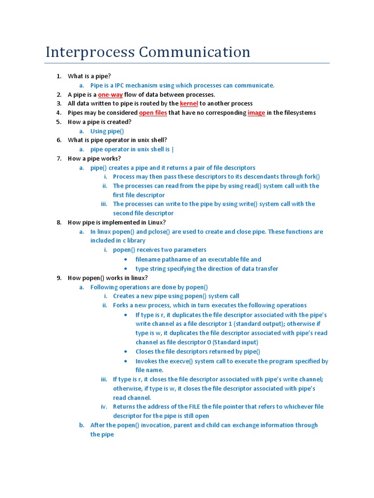 Interprocess Communication | PDF | Filename | Unix