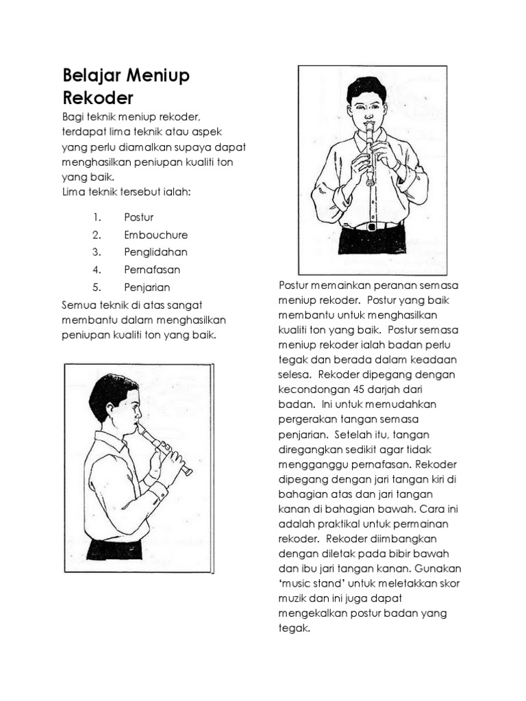 Belajar Meniup Rekoder | PDF