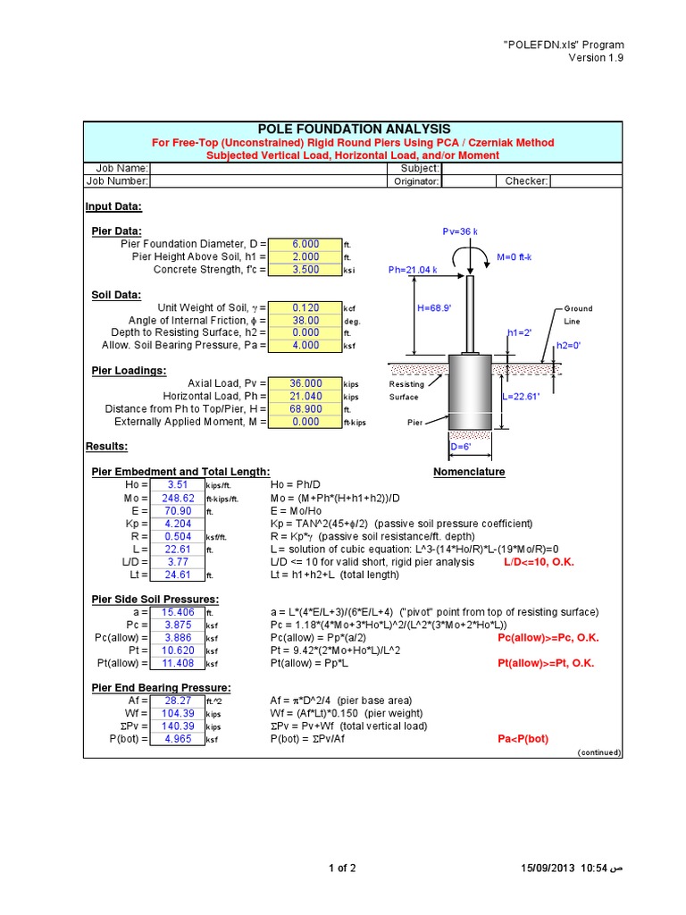 Pole Foundation Analysis | PDF | Materials Science | Continuum Mechanics