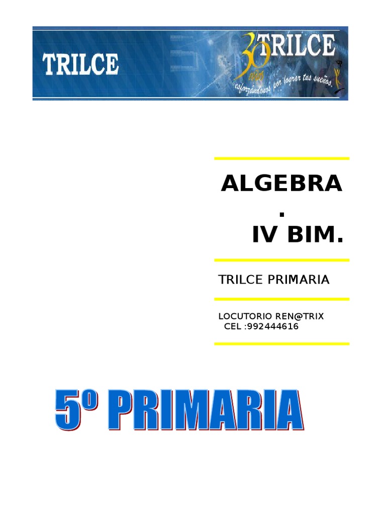 Ejercicios de Álgebra para Primaria | PDF | Polinomio | Ecuaciones