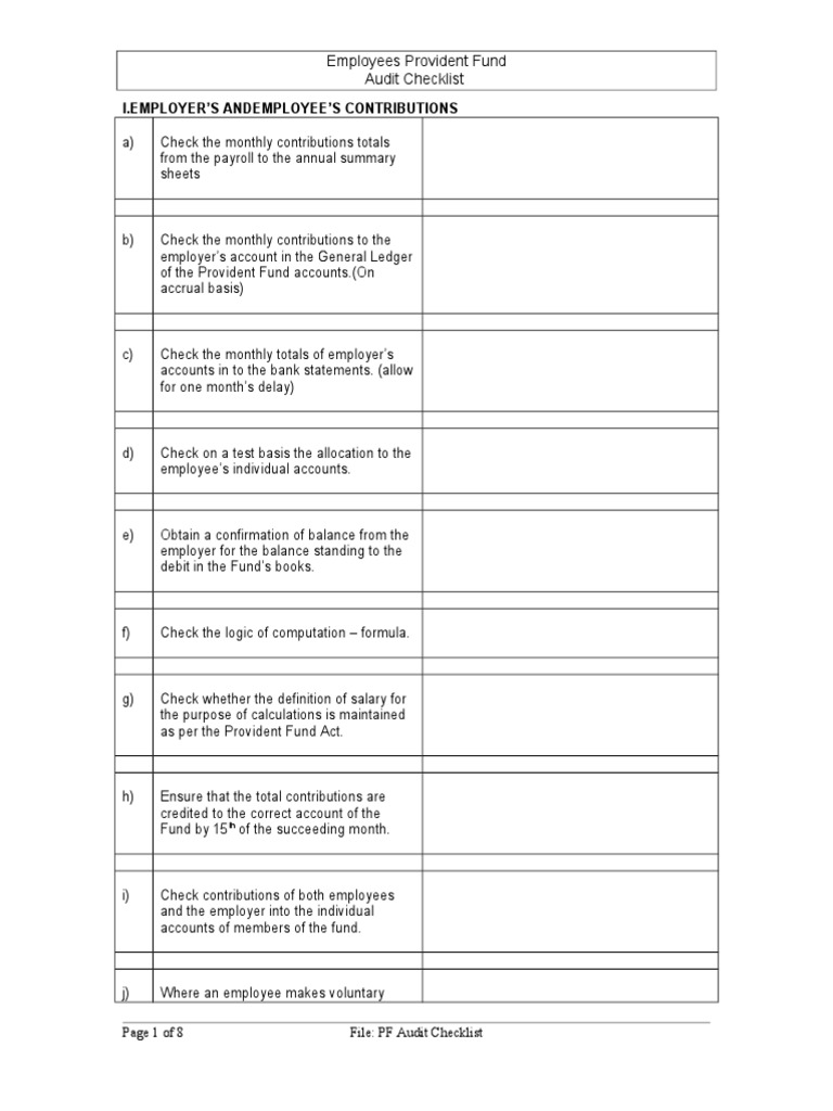 1 Pf Audit Checklist | Interest | Loans