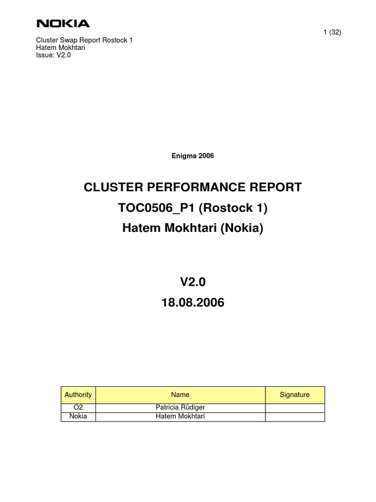 Rostock 1 Cluster Swap Performance Report | PDF | Electrical ...