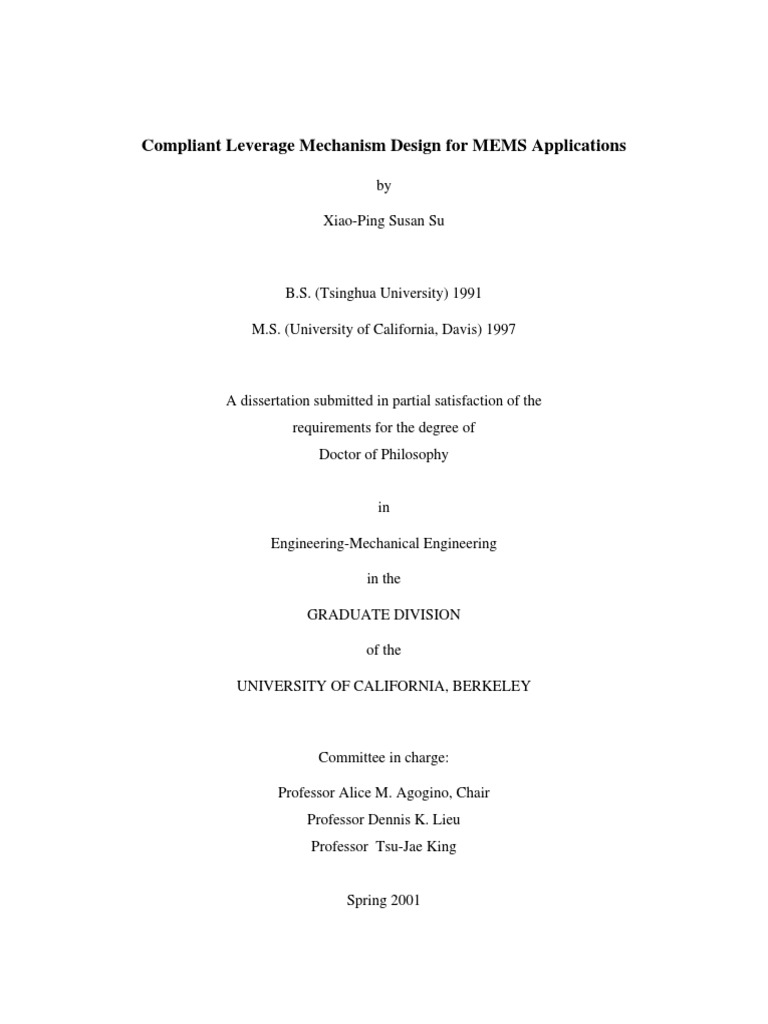 Compliant Leverage Mechanism Design For MEMs Application | PDF | Lever ...