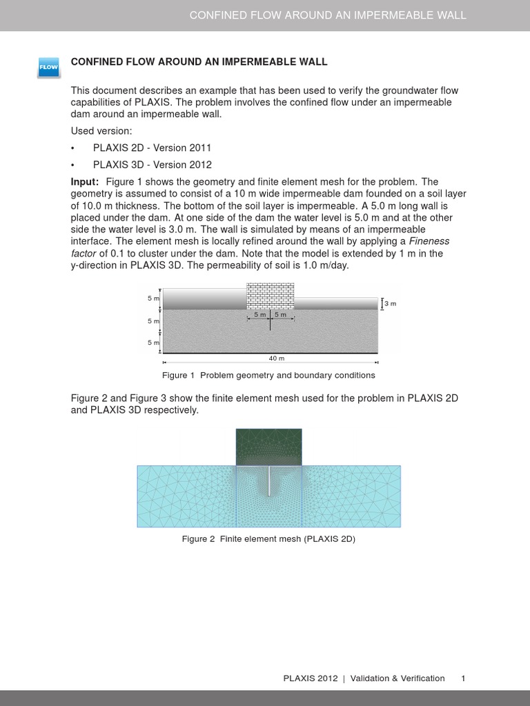Confined Flow Around An Impermeable Wall | PDF | Permeability (Earth ...