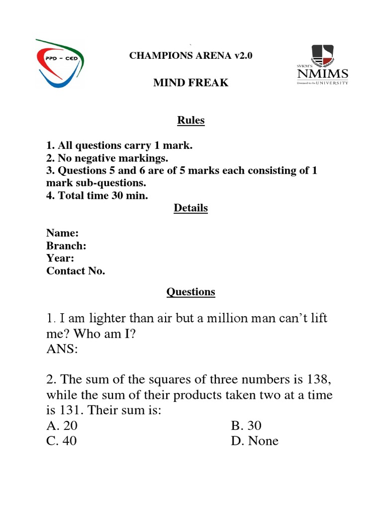 Sample Aptitude Paper | PDF | South Asia