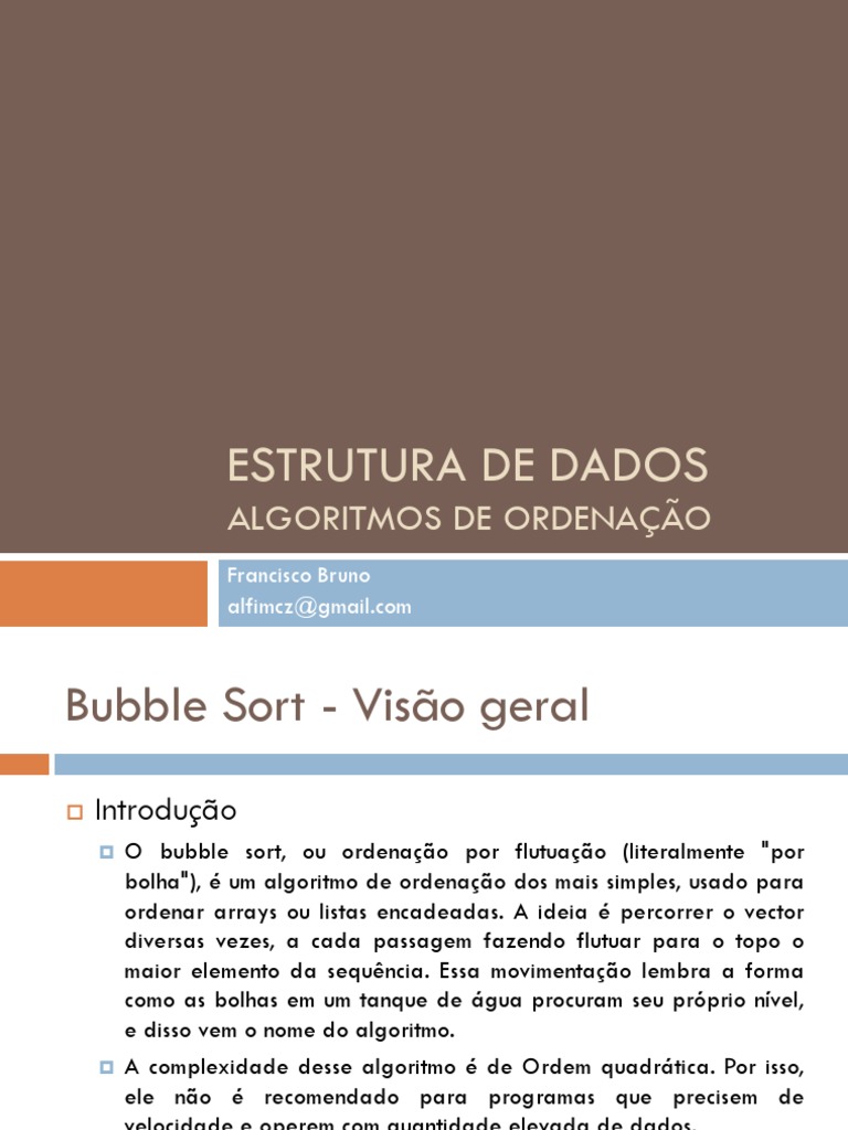 Algoritmo Bubble Sort: Uma introdução ao funcionamento e implementação ...