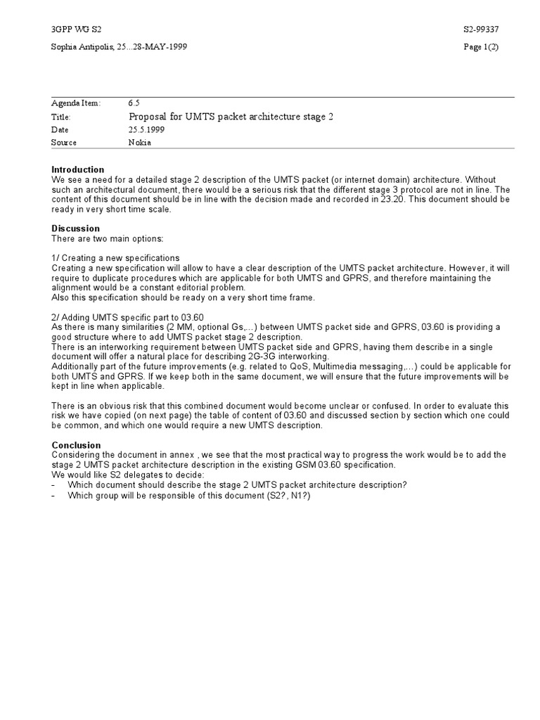 s2-99337 Nokia Standard Documents | PDF | Universal Mobile Telecommunications System | General ...