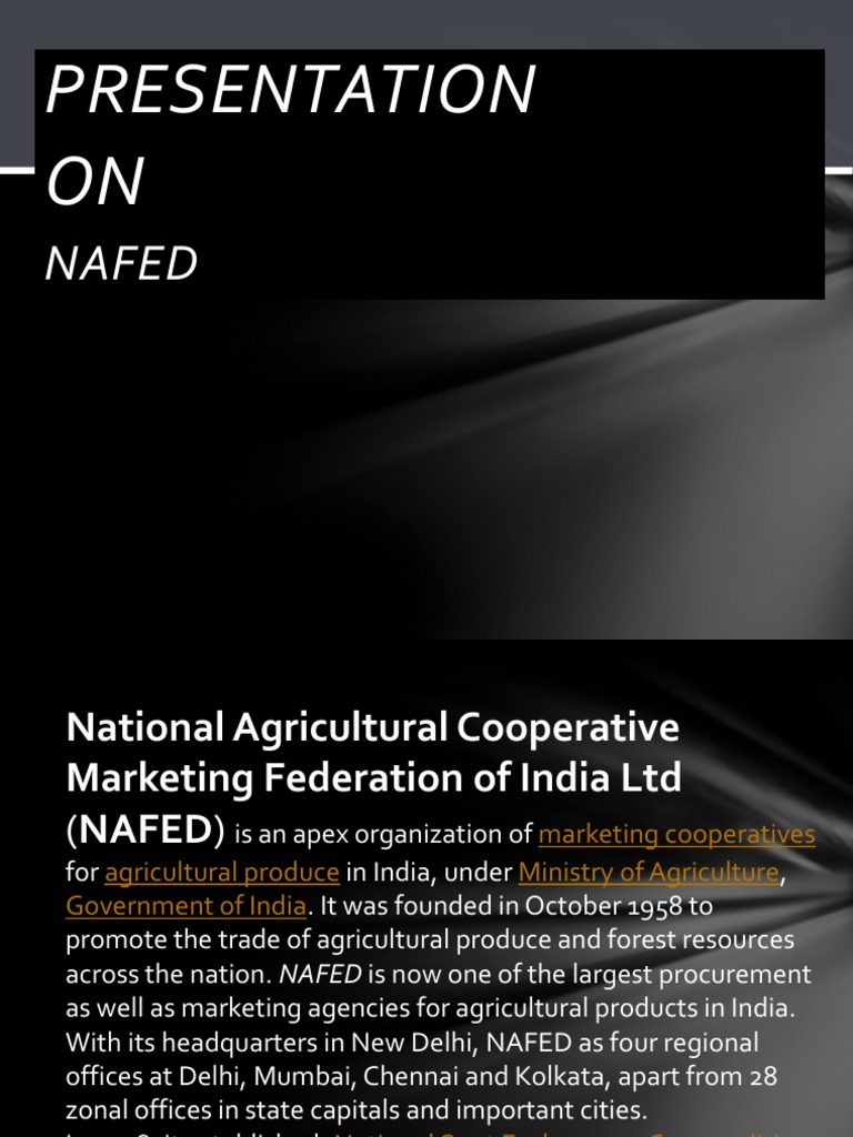 NAFED: Empowering Indian Farmers | PDF | Cooperative | Agriculture