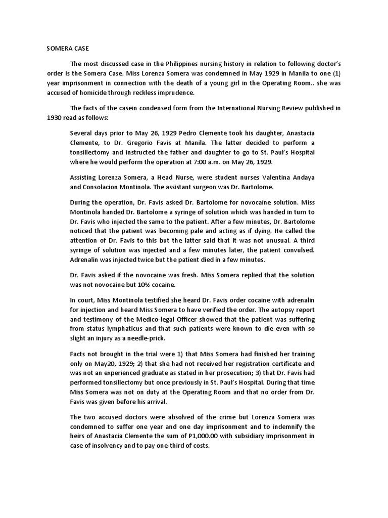 Somera Case, Philippines, May 1929 | PDF | Criminal Law | Crime & Violence