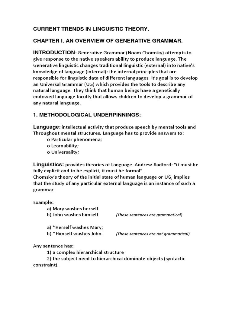 Chapter 1 Generative Grammar | PDF | Lexicon | Linguistics