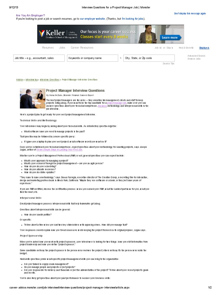 Project Manager Interview Prep Guide | PDF | Competence (Human ...