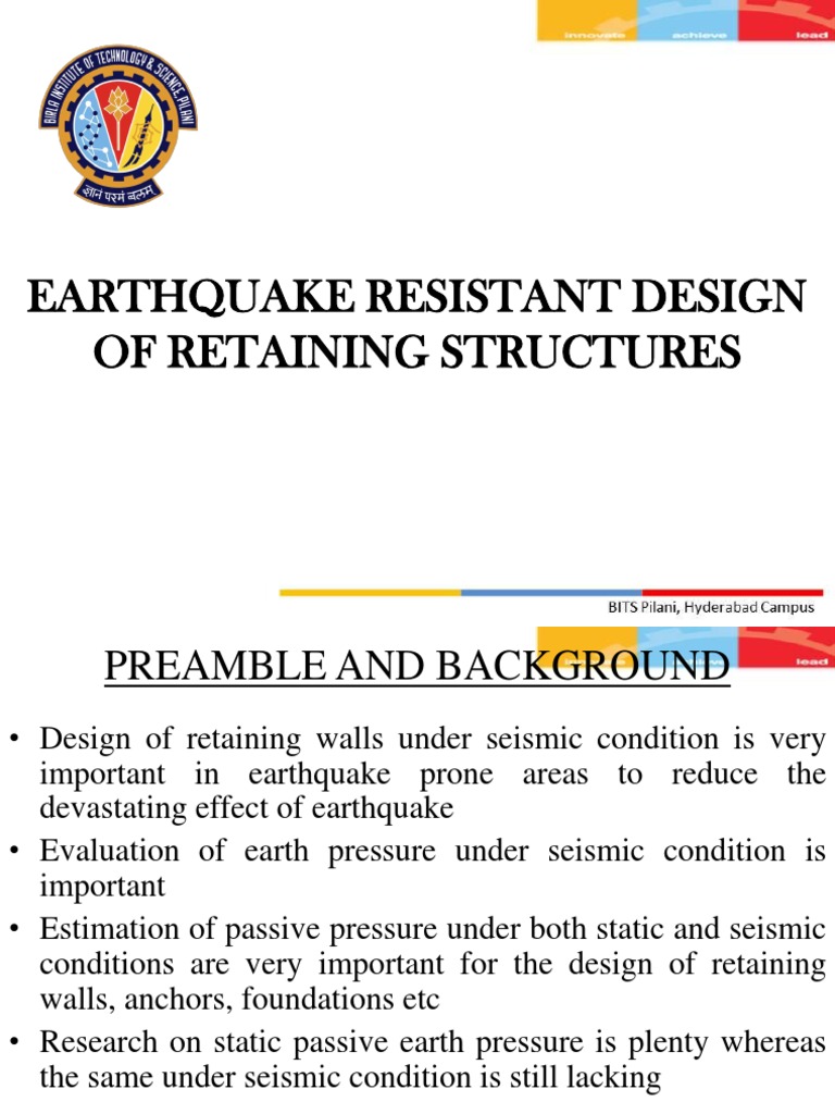 Earthquake Resistant Design of Retaining Structures | PDF | Pressure ...