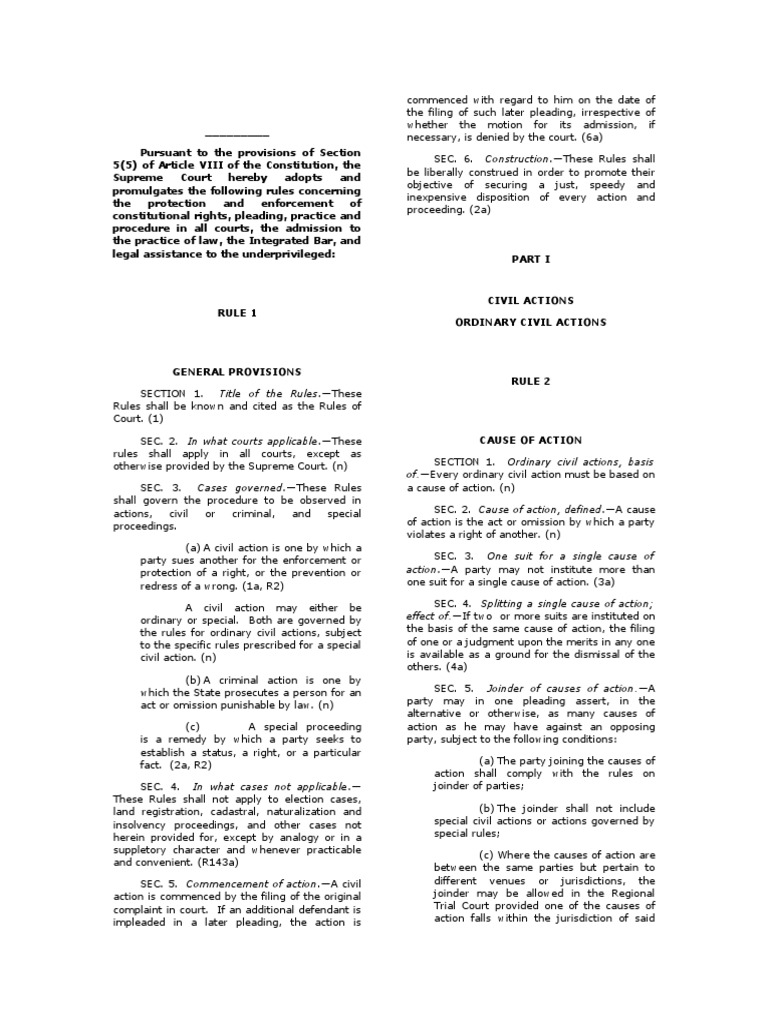 Rules of Court Codal | Counterclaim | Legal Communication