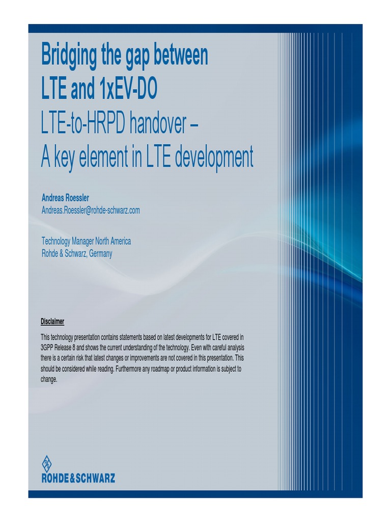 Bridging The Gap Between LTE and 1xEV-DO LTE-to-HRPD Handover - A Key ...