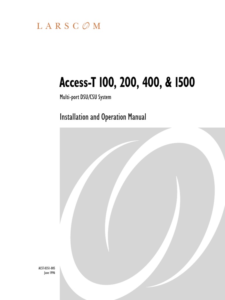 Larscom Access-T User Manual | PDF | Internet Protocols ...