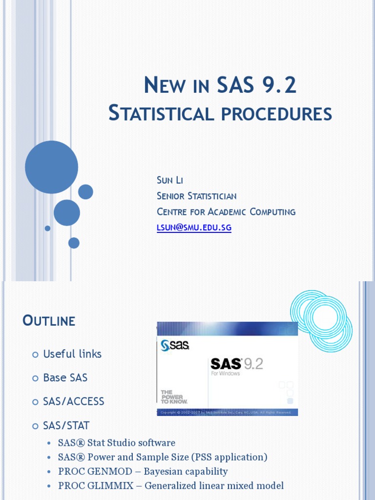 New in SAS 9.2 | PDF | Sas (Software) | Regression Analysis