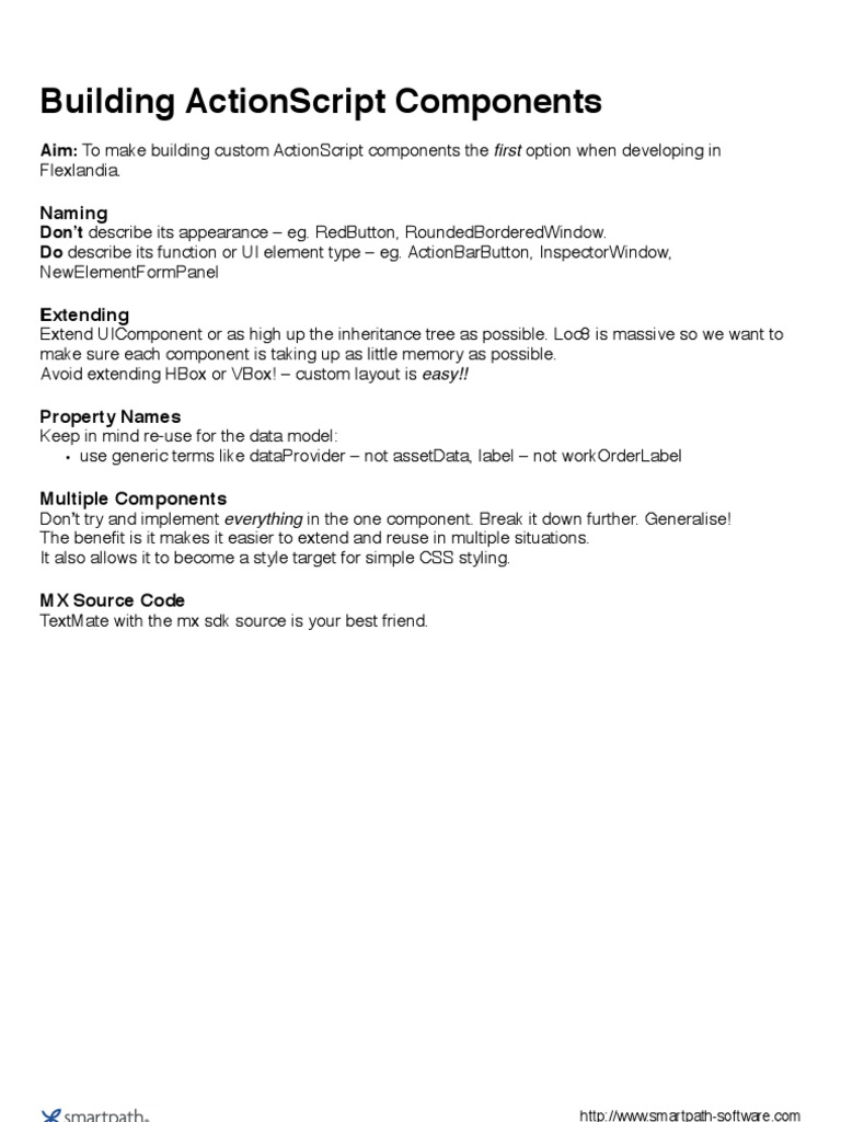 Building Actionscript Components Naming Pdf Action Script Inheritance Object Oriented