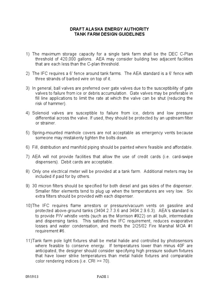 Tank Farm Design Guidelines | PDF | Pipe (Fluid Conveyance) | Valve