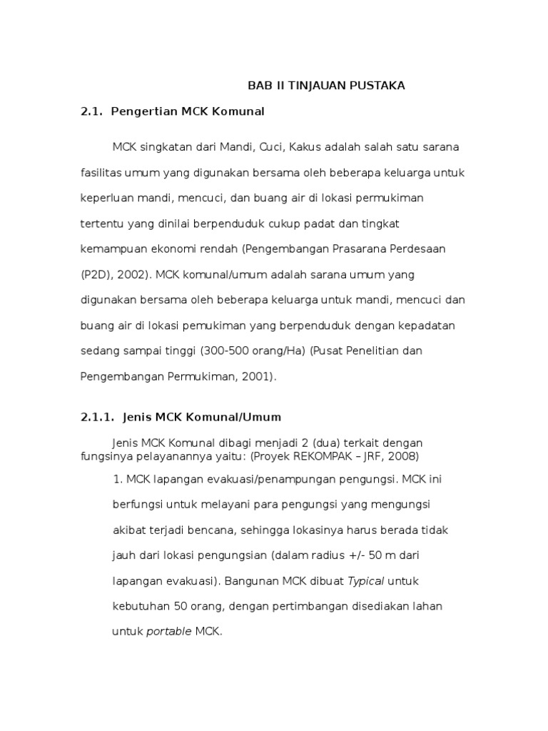 Arti Dan Jenis Mck Komunal Pdf