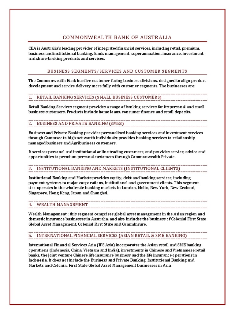 Commonwealth Bank of Australia | PDF | Mortgage Loan | Banks