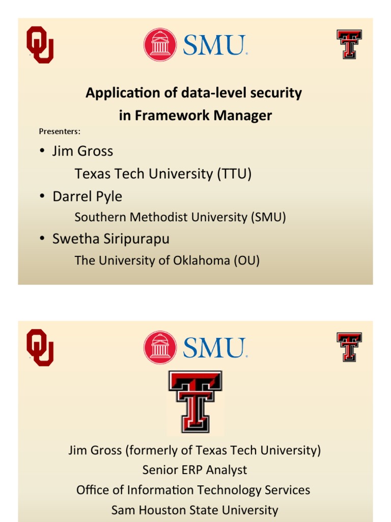 Application of Data-Level Security in Framework Manager - Presentation ...