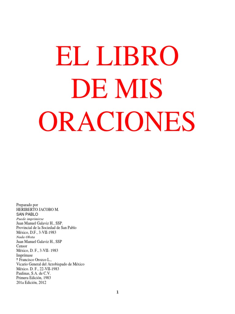 El Libro de Mis Oraciones. | PDF | Oración | María, madre de Jesús