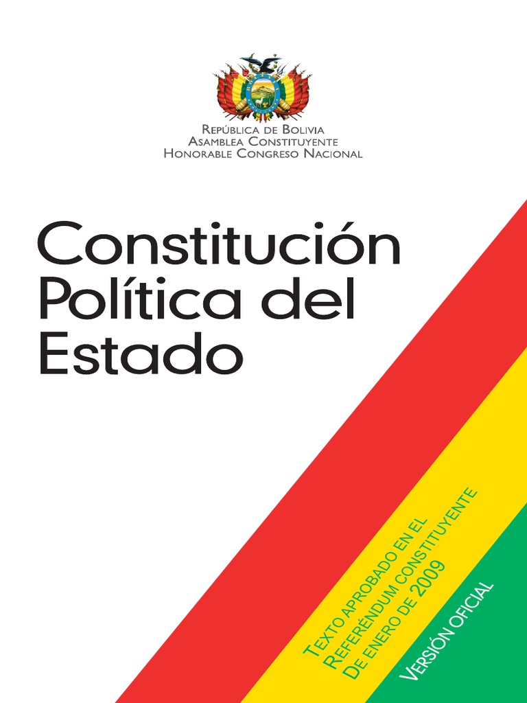 Constitucion Política de Estado de Bolivia Aprobada en 2009 PDF | PDF ...