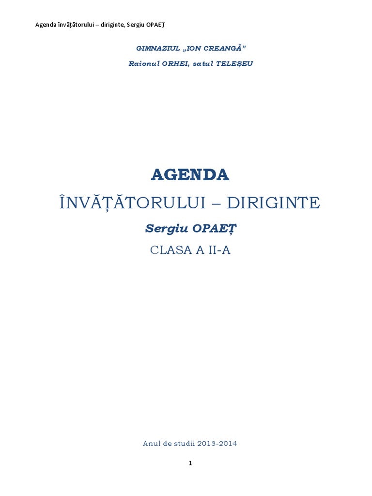 Agenda Dirigintelui | PDF