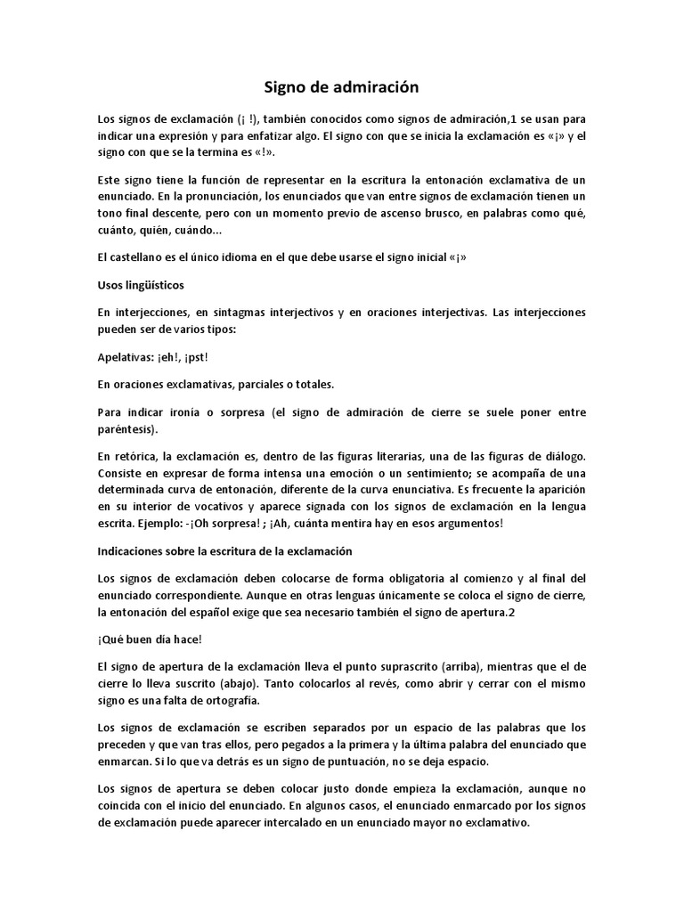 Signo de Admiración e Interrogacion | PDF | Alfabeto latino | Ortografía