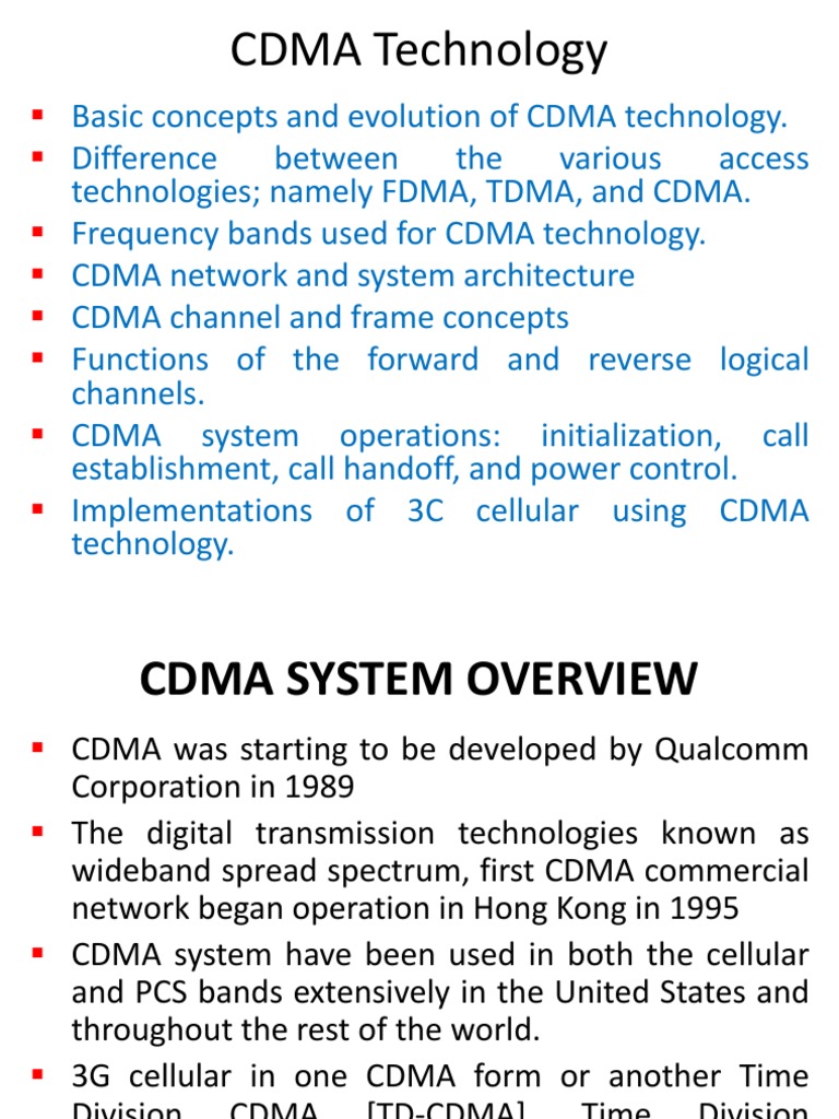 CDMA Technology Overview & Evolution | PDF | Computer Network | Cellular Network