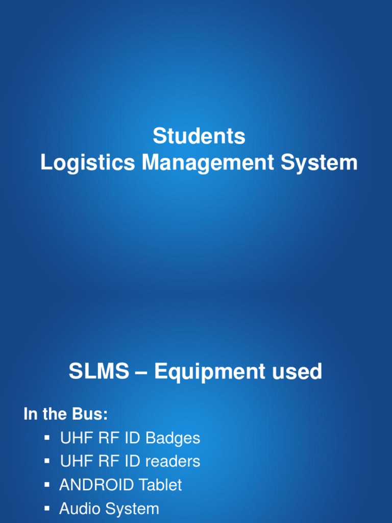 Students Logistics Management System | PDF | Radio Frequency ...