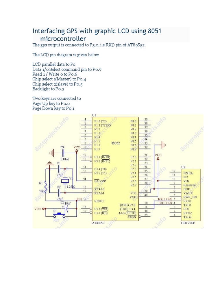 Interfacing GPS With Graphic LCD Using 8051 Microcontroller | PDF | Global Positioning System ...