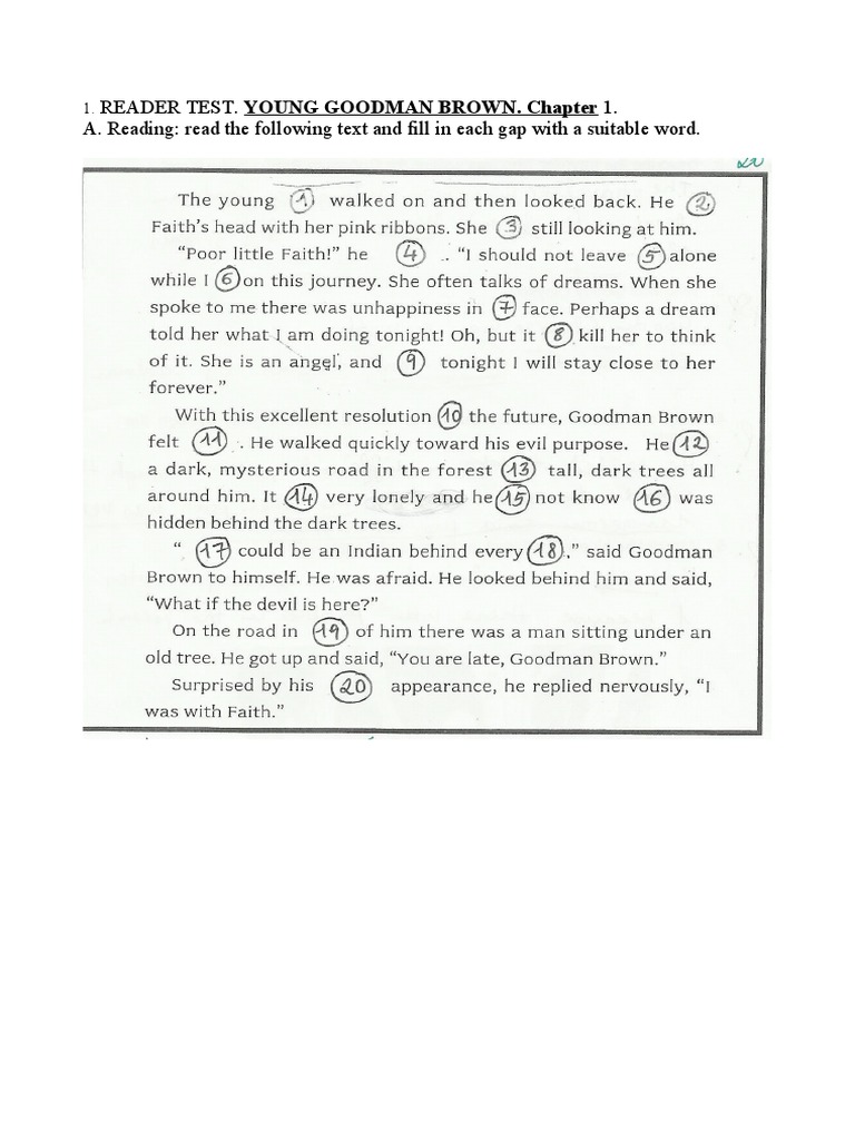 Examen - Young Goodman Brown Chapter 1. | PDF