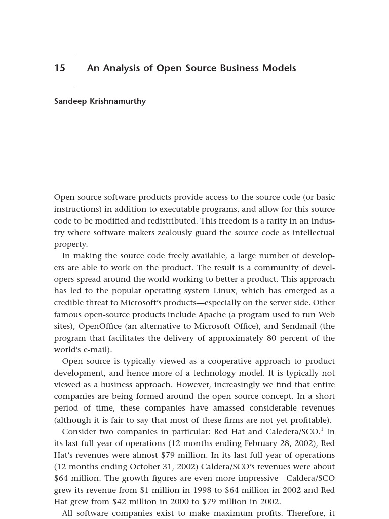 An Analysis of Open Source Business Models | PDF | Free Software | Linux
