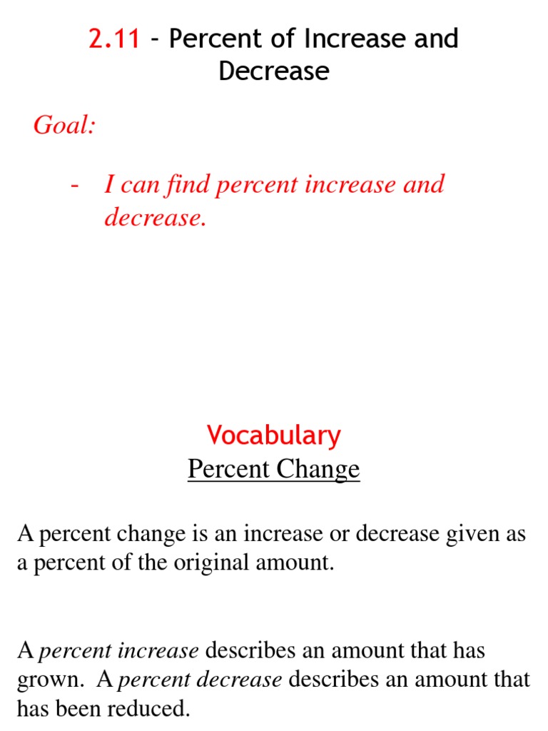 2-7 Percent of Change | PDF | Percentage | Discounts And Allowances