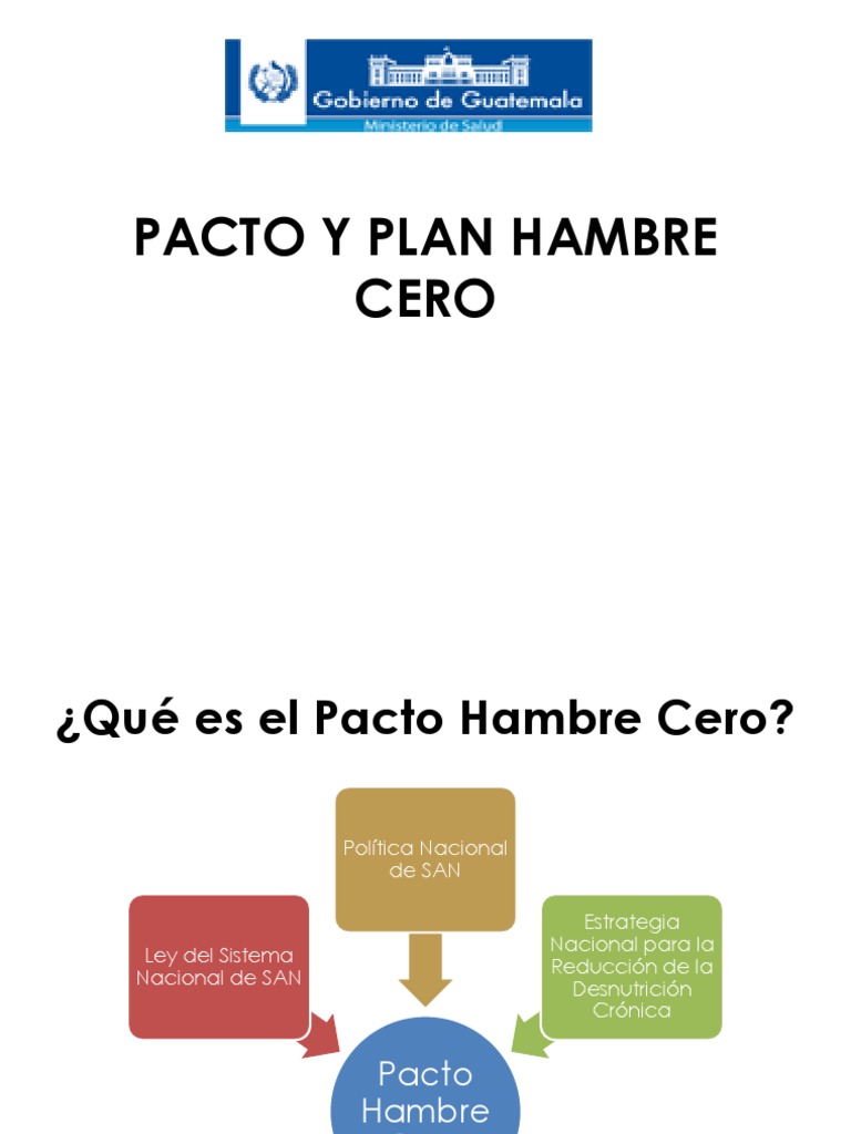 Pacto Y Plan Hambre Cero Pdf Amamantamiento Condicion Cronica