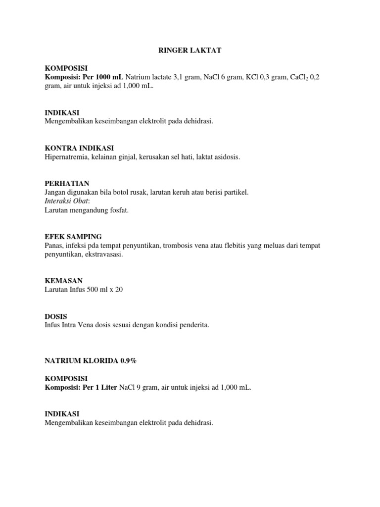 Ringer Laktat | PDF