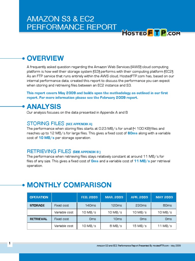 Amazon AWS S3 Performance Report - May | PDF | Amazon Web Services ...
