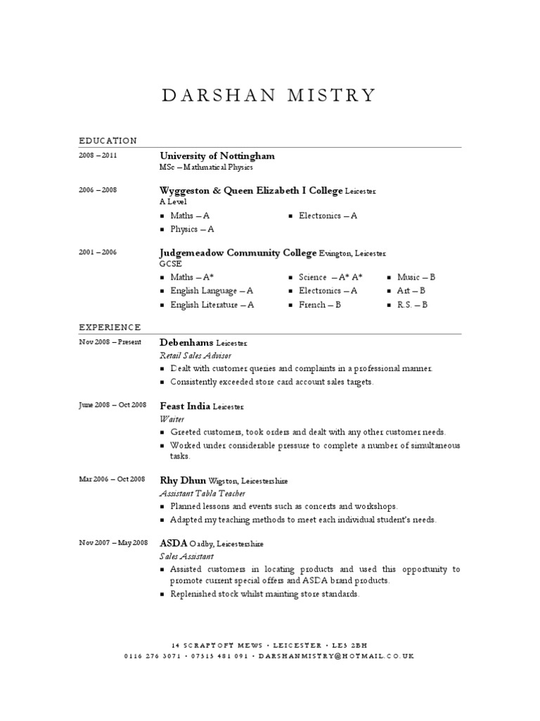 Darshan Mistry CV | PDF | Behavior Modification | Learning